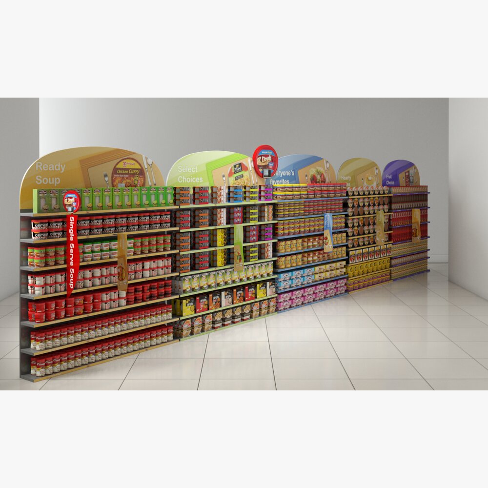 Supermarket Shelf Arrangement 3D model - Download Commercial Appliance ...