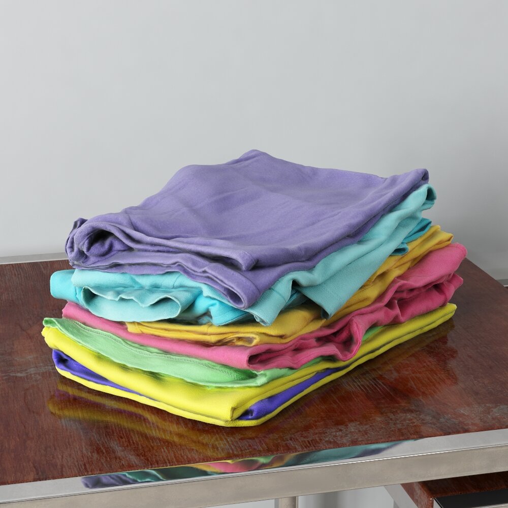 Vibrant Folded Clothing Stack Rainbow Colors 3D model - Download Suits ...