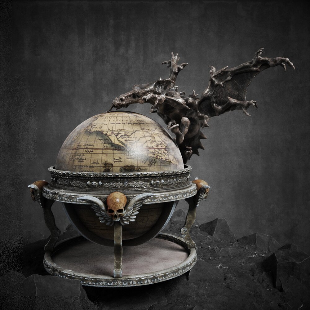 Gothic Dragon Globe 3D model - Download Sculptures on 3DModels.org