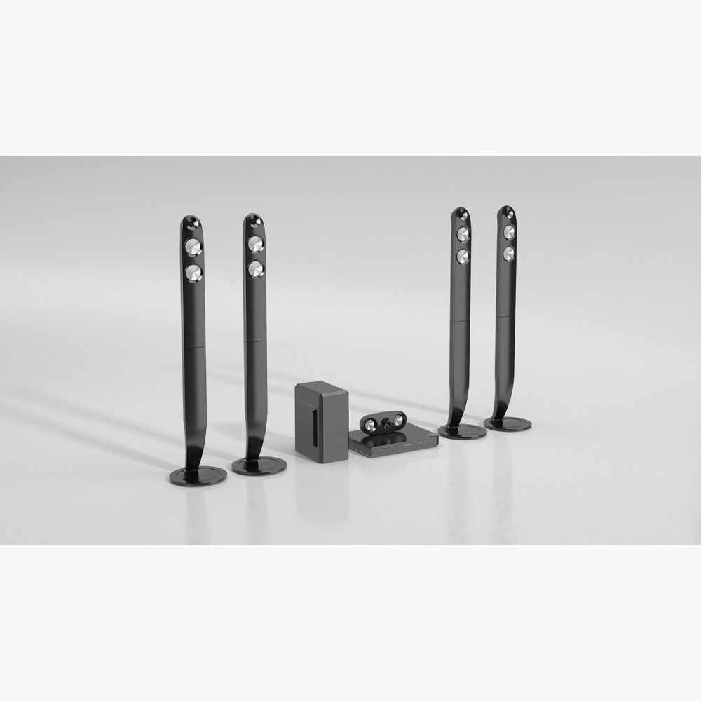 Modern Speaker System Setup 3D model - Download Audio Devices on ...
