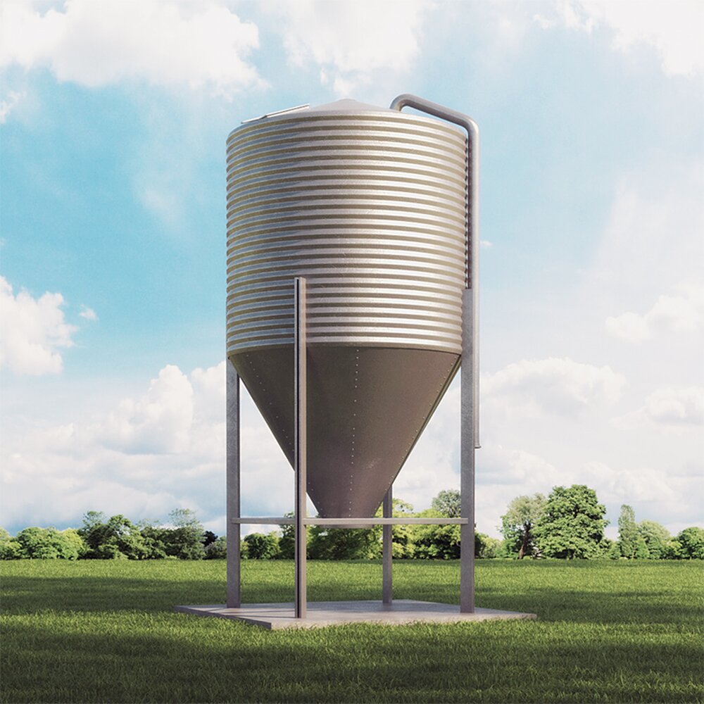 Silos for Long-Term Grain Storage 3D model - Download Infrastructure ...