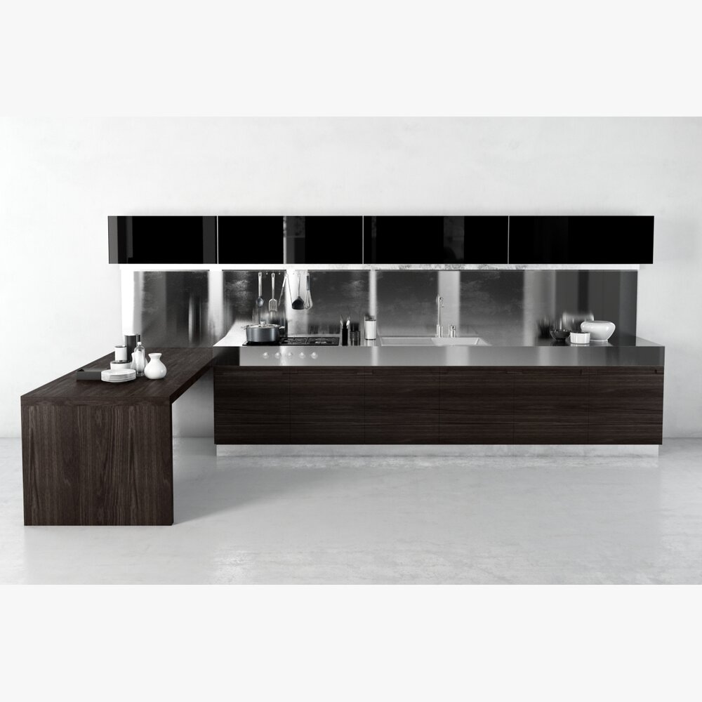 Modern Kitchen Island Design 05 3D model - Download Furniture Set on ...