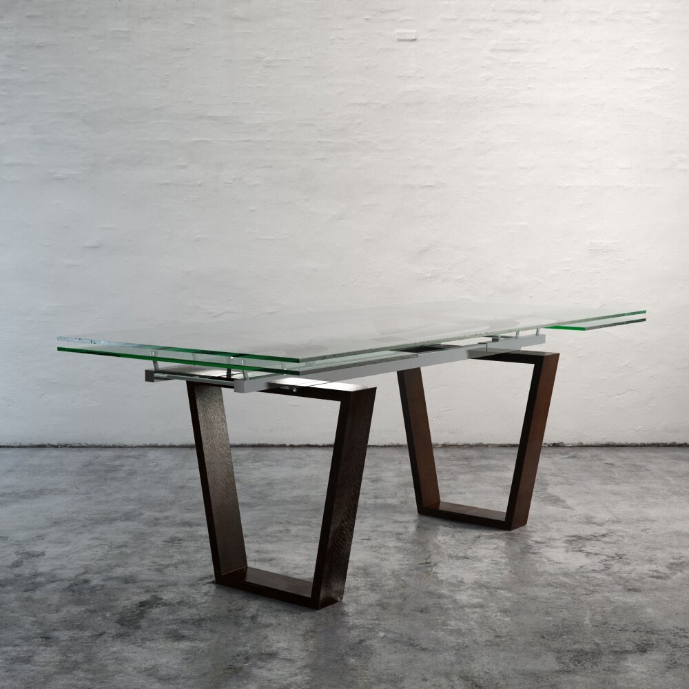 Modern Glass-Top Table 3D model - Download Table on 3DModels.org