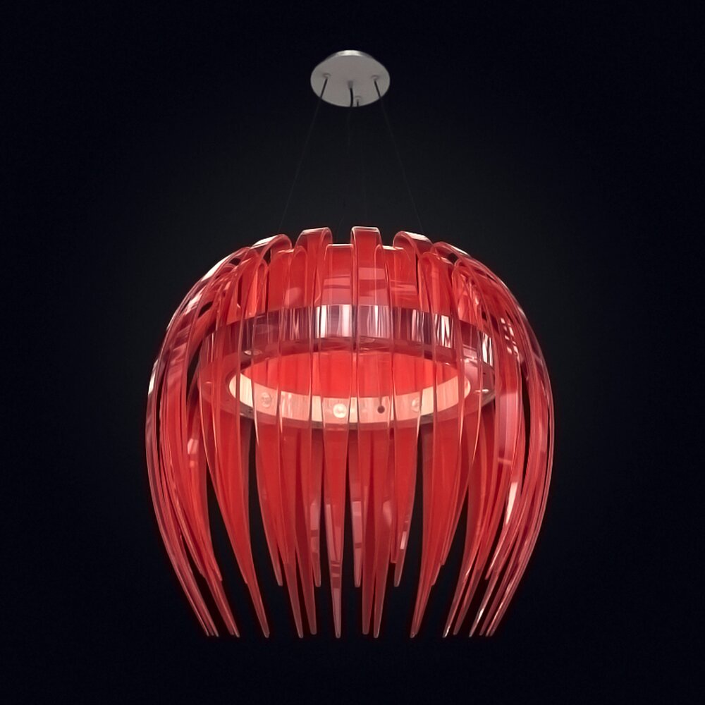 Modern Red Pendant Lamp 3D model - Download Lamp on 3DModels.org