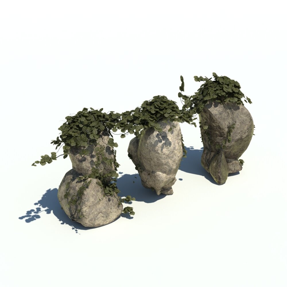 Nature’s Sculptures: Stone and Foliage 3D model - Download Landscapes ...