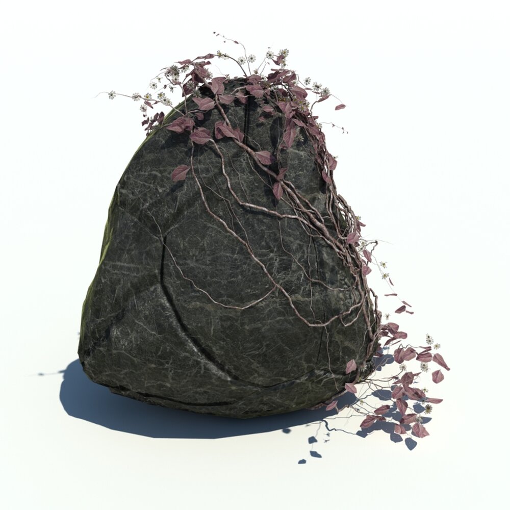 Rock with Climbing Vines 3D model - Download Landscapes on 3DModels.org