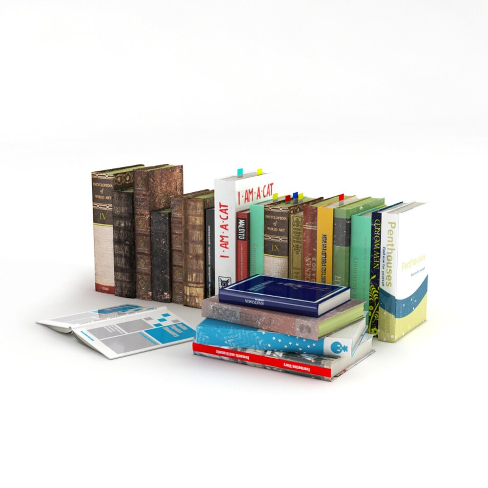 Colección de Libros Variados Modelo 3D - Descargar Decoración on ...