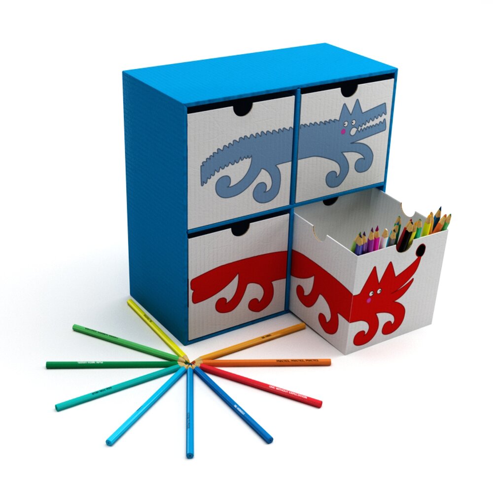 Colorful Kids’ Storage Unit 3D model - Download Chest of drawers on ...
