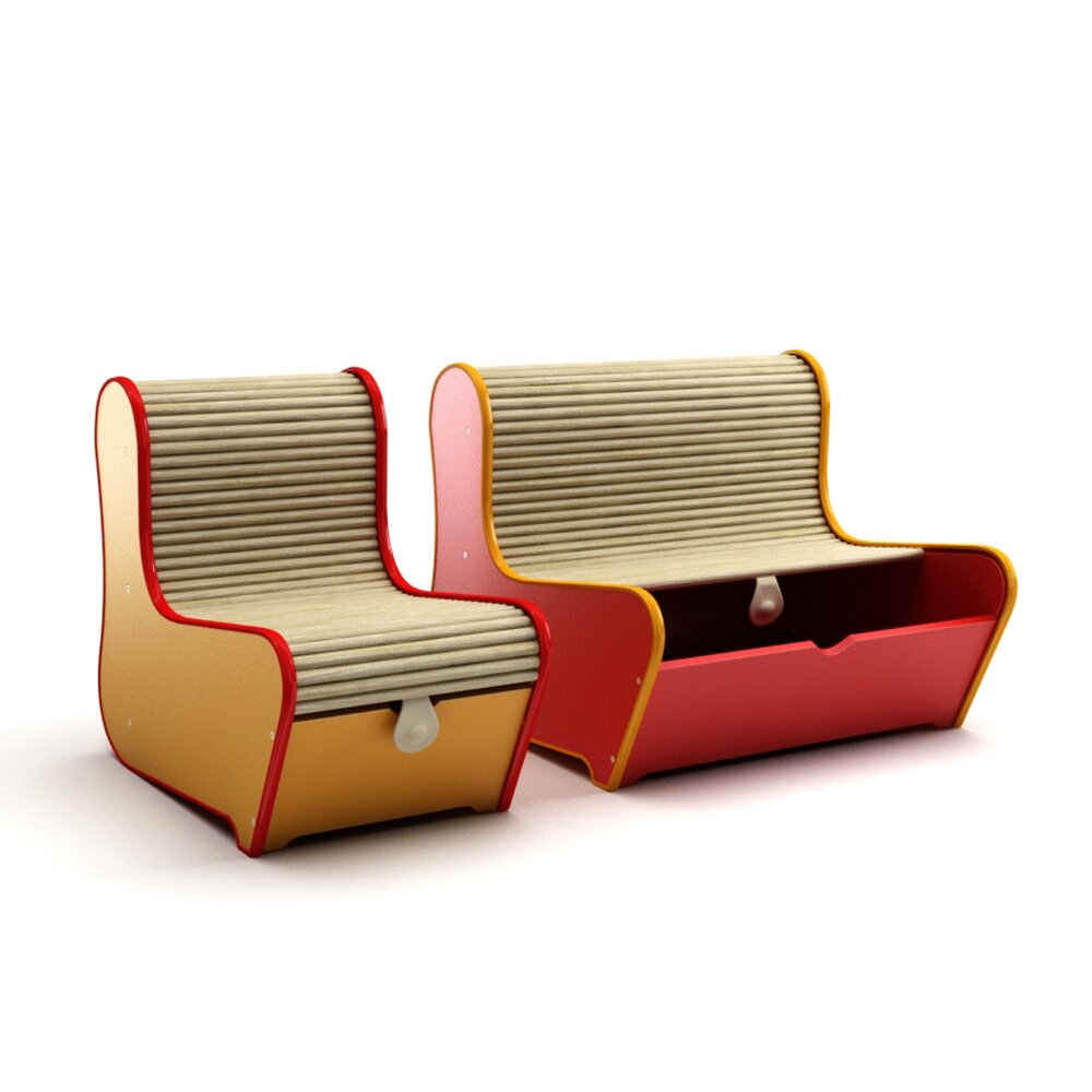 Modern Two-Seater Storage Sofa 3D model - Download Sofa on 3DModels.org