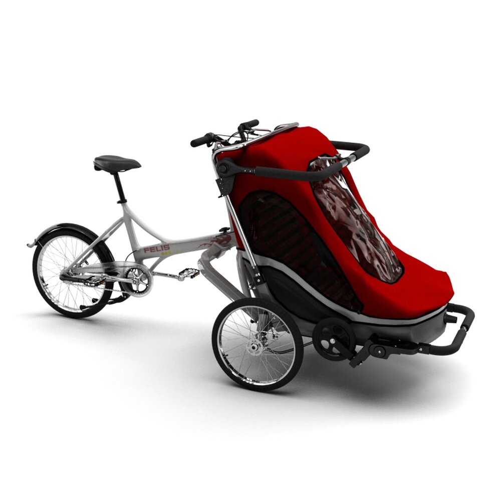 Convertible Child Trailer Bike 3D model - Download Hobbies on 3DModels.org