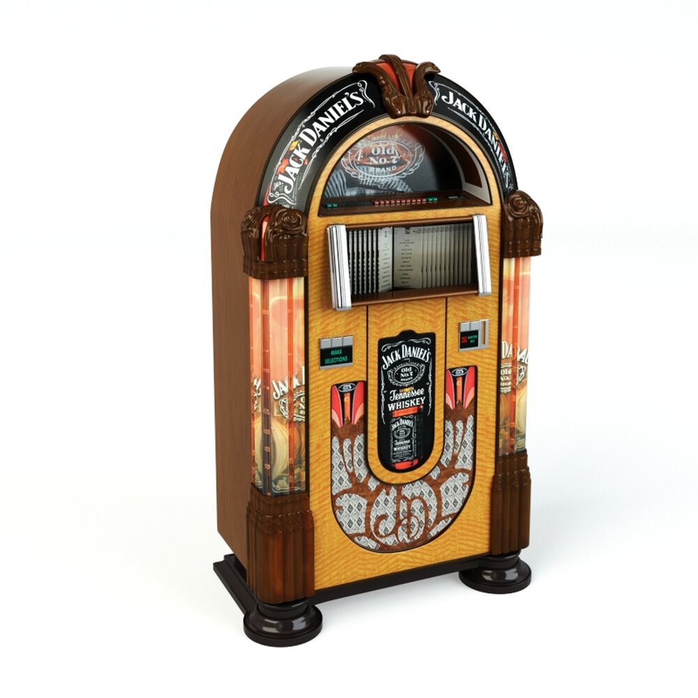 Vintage Jack Daniel’s Jukebox with Music Notes 3D model - Download ...