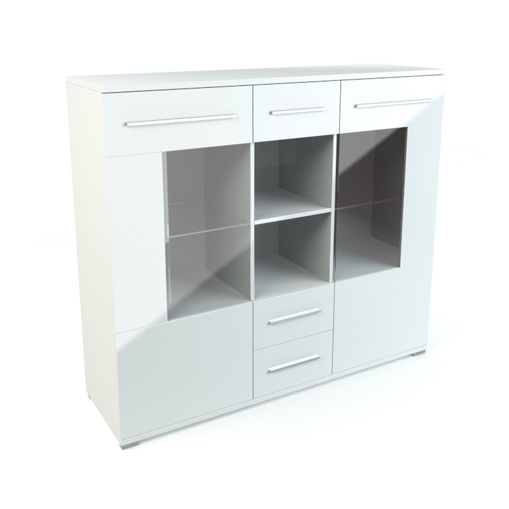 Modern White Storage Cabinet 3D model - Download Cabinet on 3DModels.org