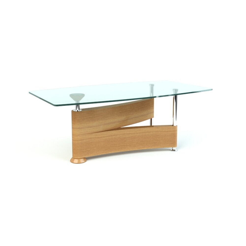 Modern Glass-Top Coffee Table 03 3D model - Download Table on 3DModels.org