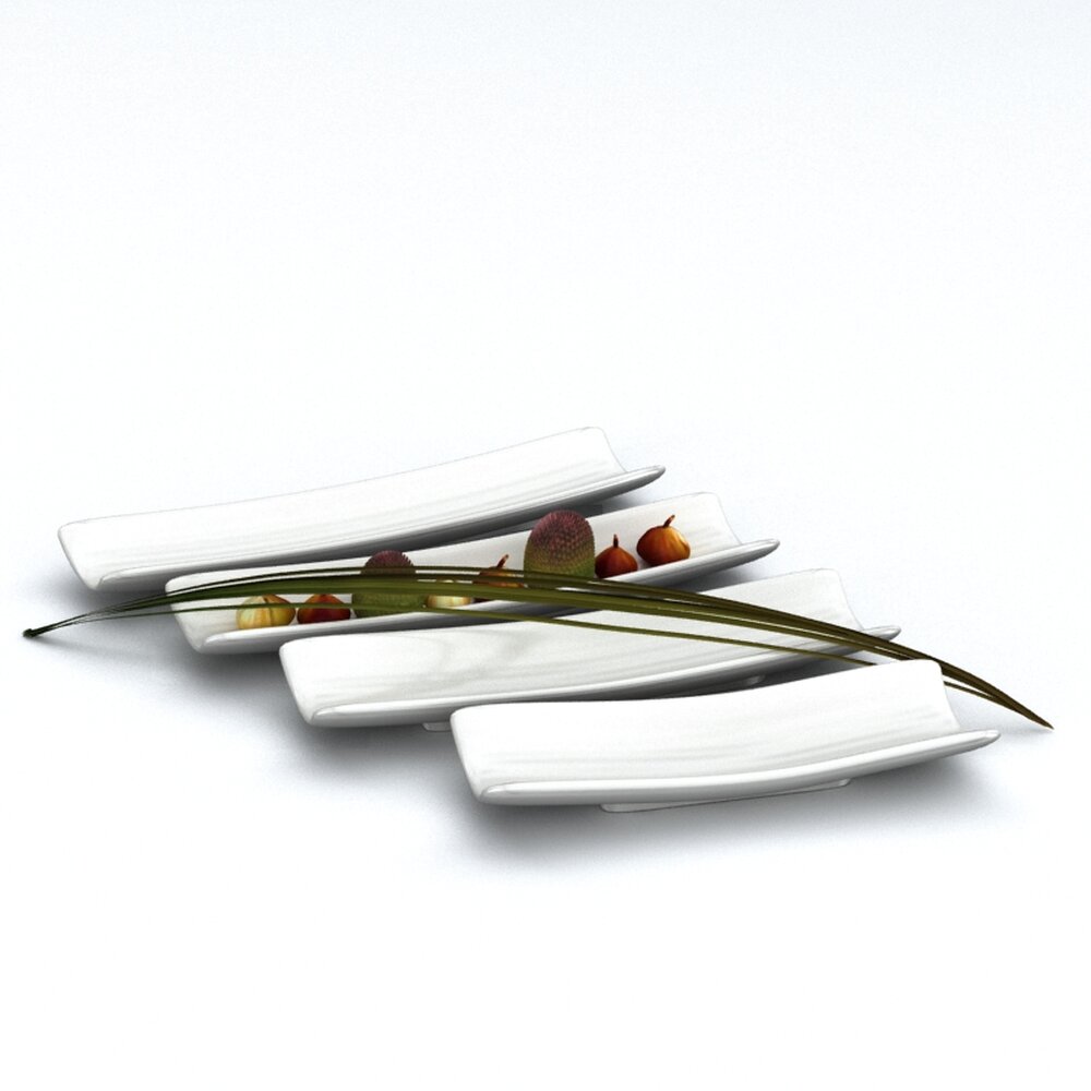 Modern Ceramic Plate Set 3D model - Download Decoration on 3DModels.org
