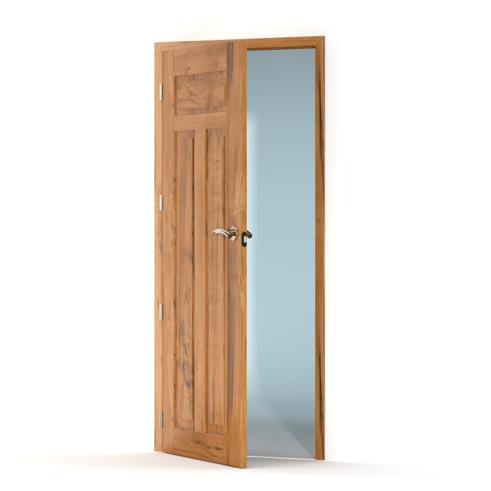 Wooden Interior Door 3D model - Download Building components on ...