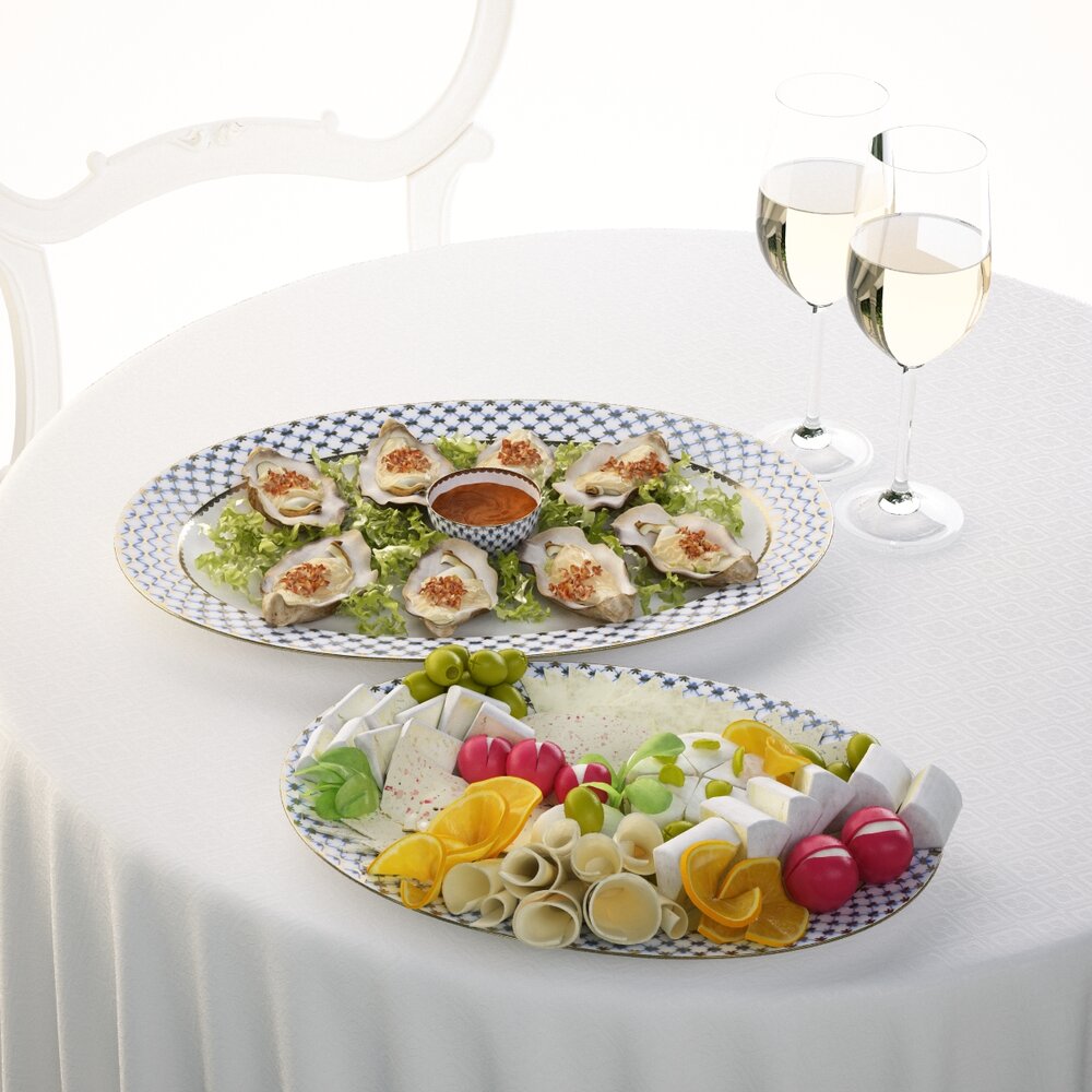 Elegant Appetizer Platter 3D model - Download Meal on 3DModels.org