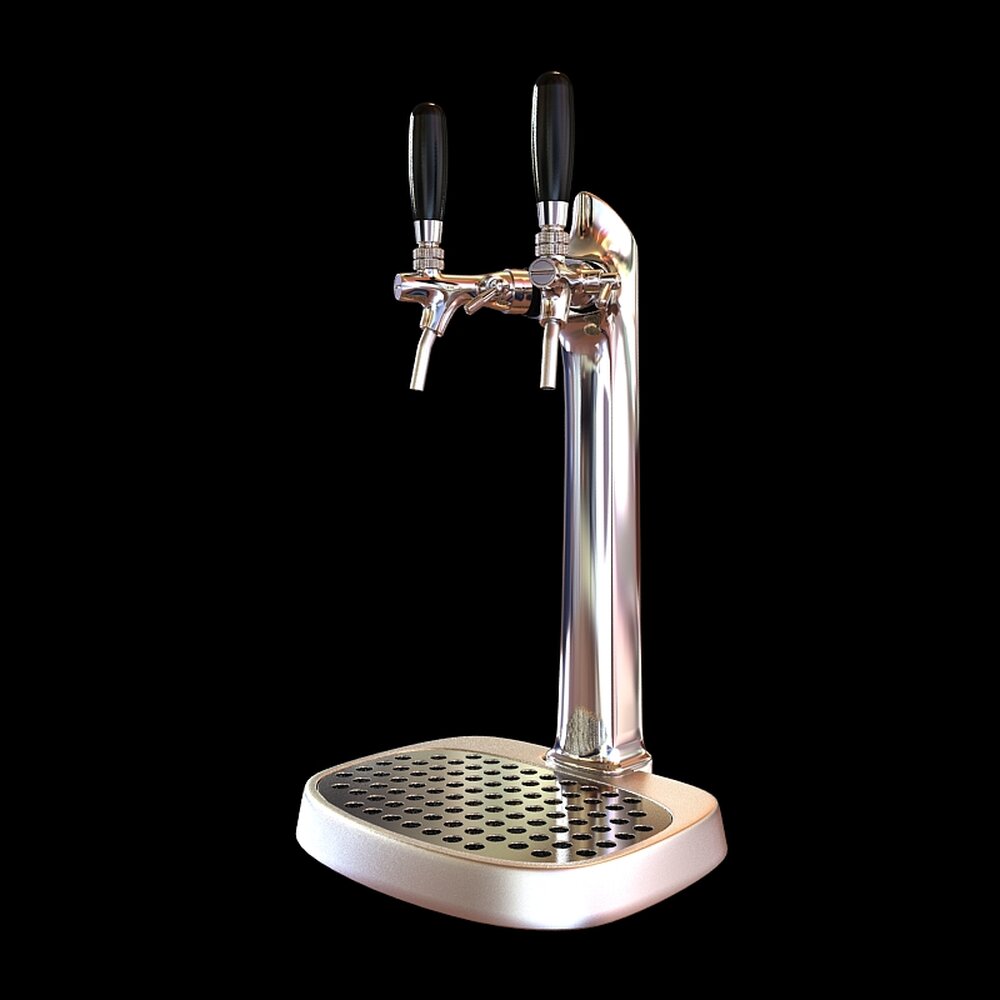 Dual Tap Beer Dispenser 3D model - Download Tableware on 3DModels.org