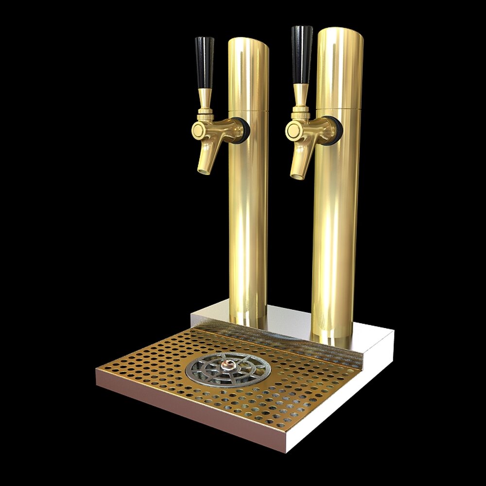 Dual Tap Beer Dispenser 02 3D model - Download Tableware on 3DModels.org