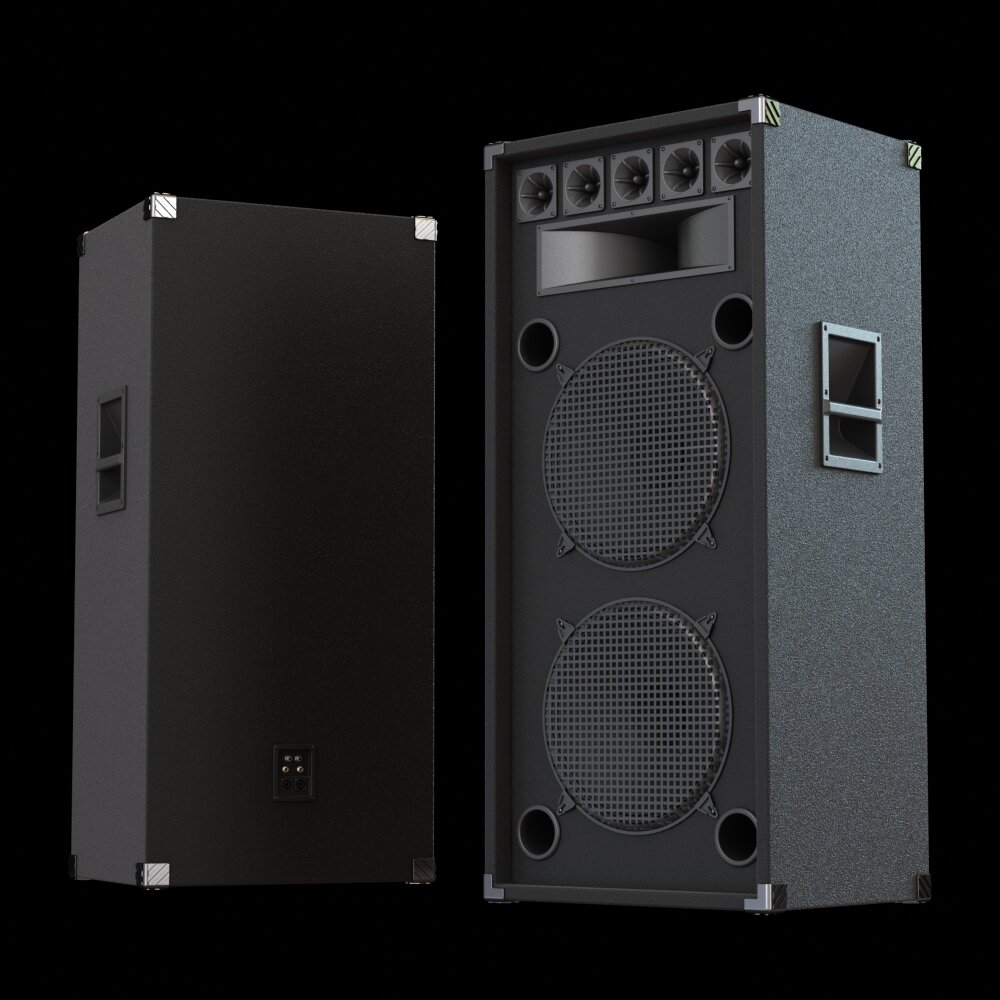 Professional Audio Speaker Cabinet 3D model - Download Audio Devices on ...