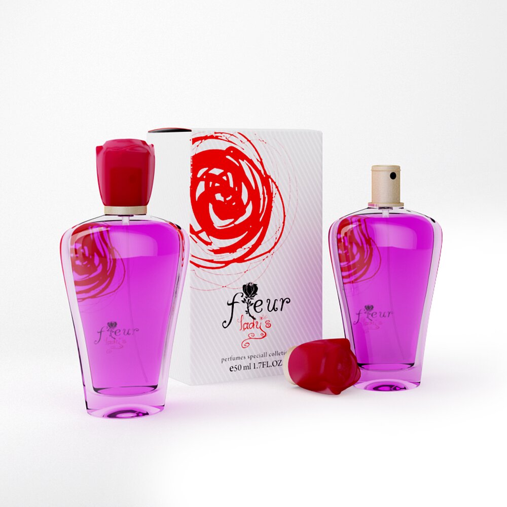 Fleur Blossom Perfume Set 3D model - Download Health and Beauty on ...