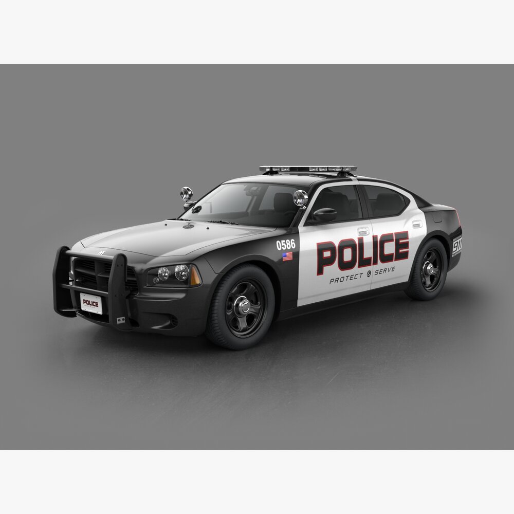 Police Cruiser Vehicle 3D model - Download Sedan on 3DModels.org