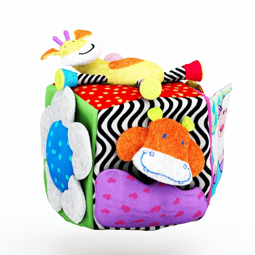 Colorful Soft Baby Activity Cube 3D model - Download Toys on 3DModels.org