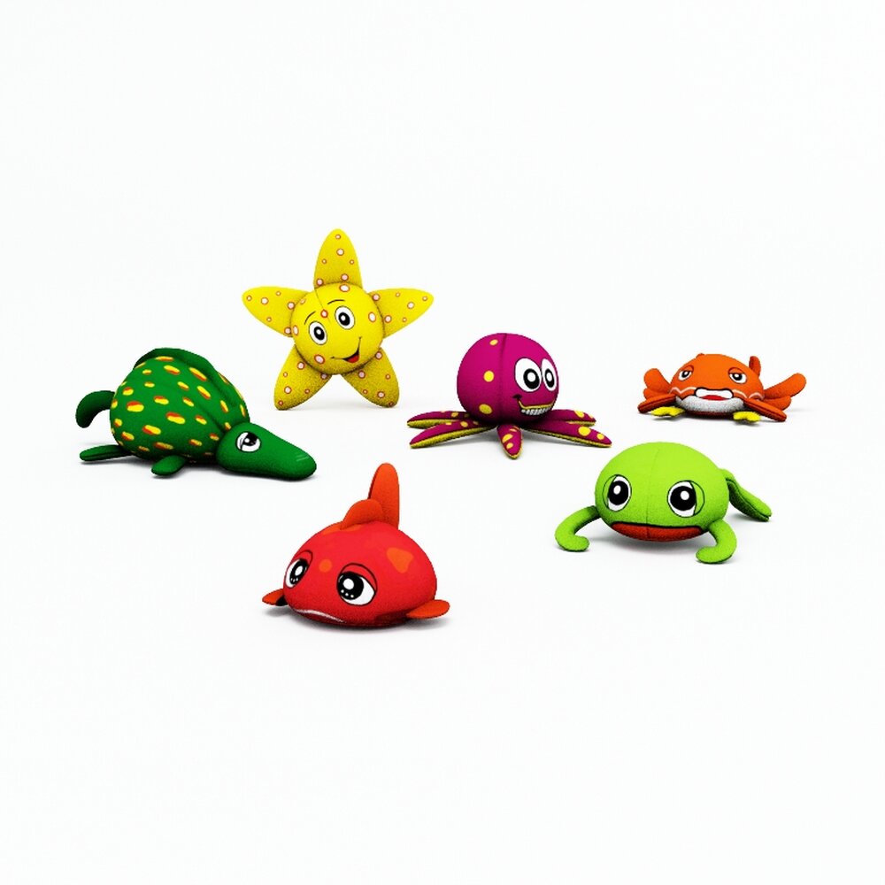 Colorful Bath Toys Set 3D model - Download Hobbies on 3DModels.org