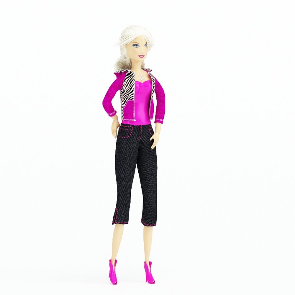 Barbie Doll in Pink Outfit 3D model - Download Toys on 3DModels.org