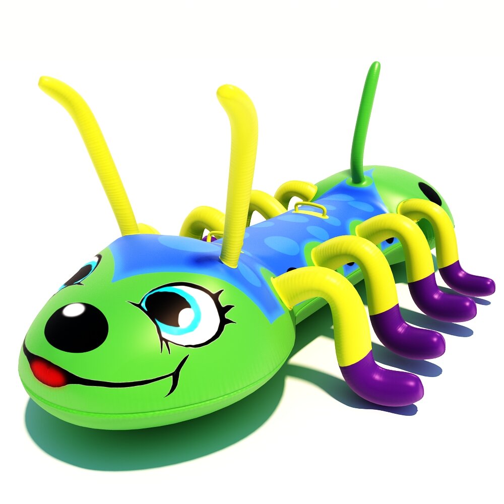 Colorful Caterpillar Inflatable Water Toy 3D model - Download Toys on ...
