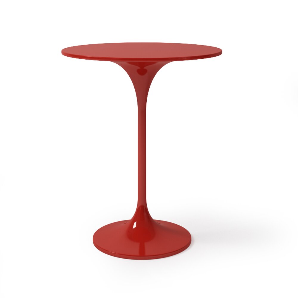 Red Modern Pedestal Table Modèle 3D - Télécharger Table on 3DModels.org