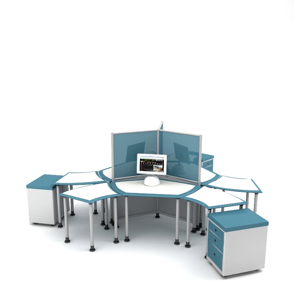 Modular Office Workstation 04 3D model - Download Table on 3DModels.org