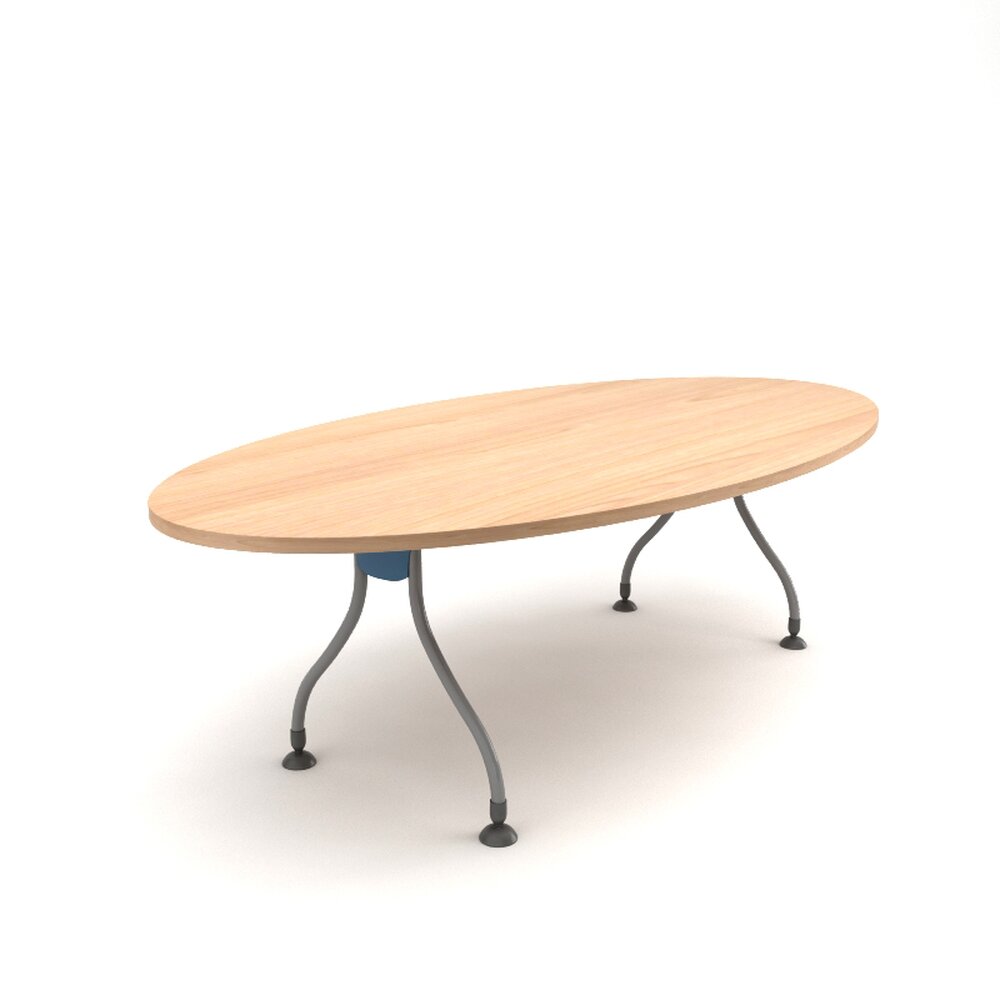 Oval Wooden Table 3D model - Download Table on 3DModels.org