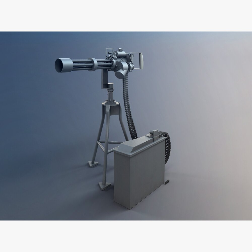 Machine Gun on Tripod 3D model - Download Machine Gun on 3DModels.org