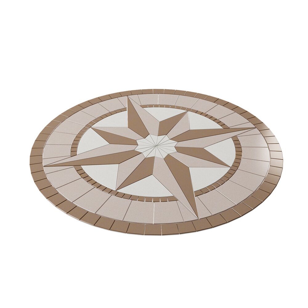 Compass Rose Floor Tiles 3D model - Download Carpets on 3DModels.org