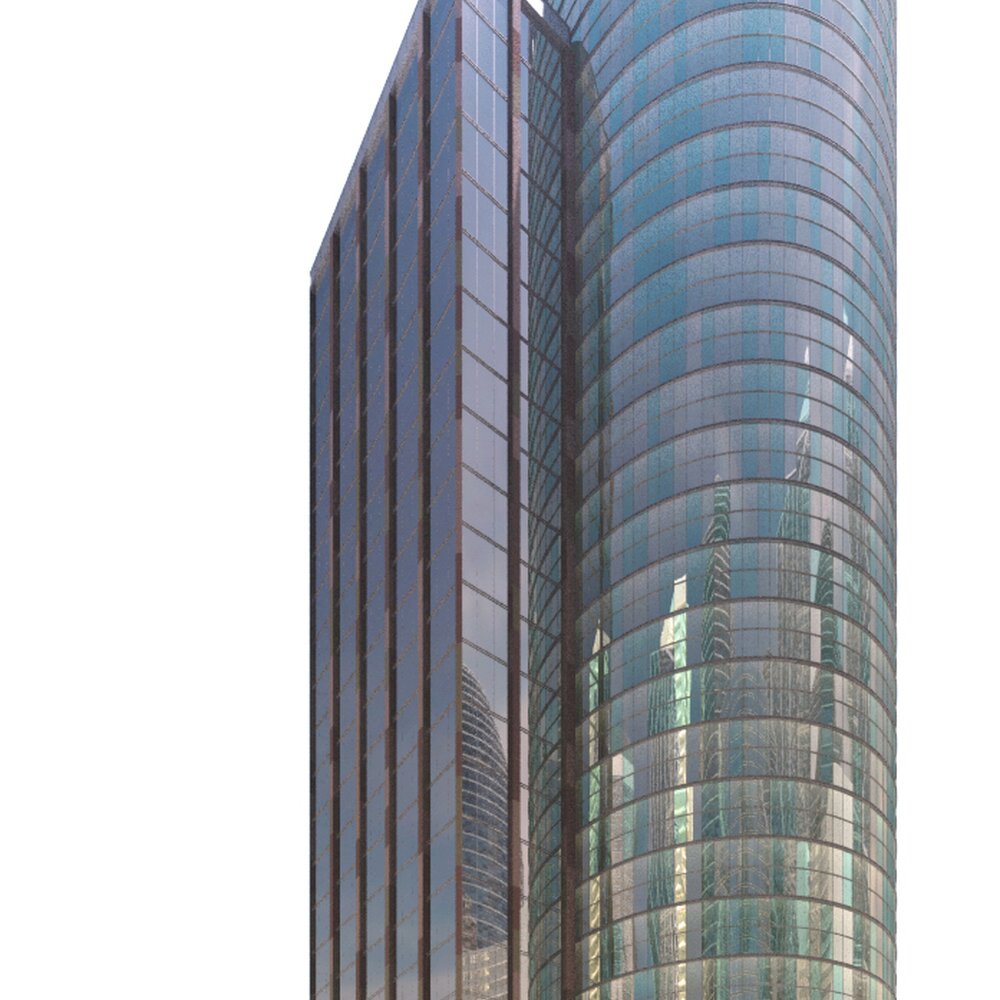 Reflective Glass Corporate Skyscraper Curved Facade 3D model - Download ...