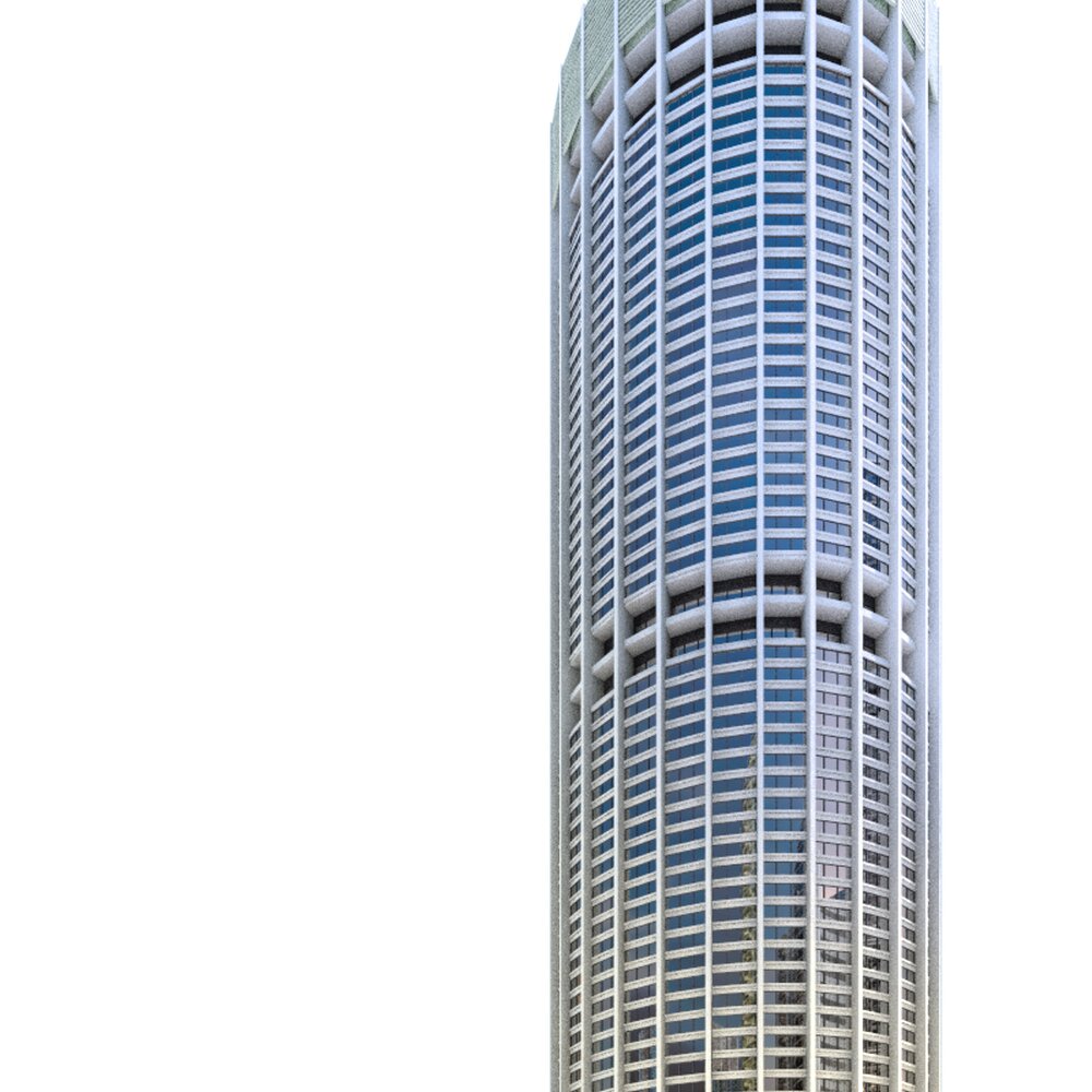 Modern Cylindrical Glass Tower Architectural Skyscraper 3D model ...