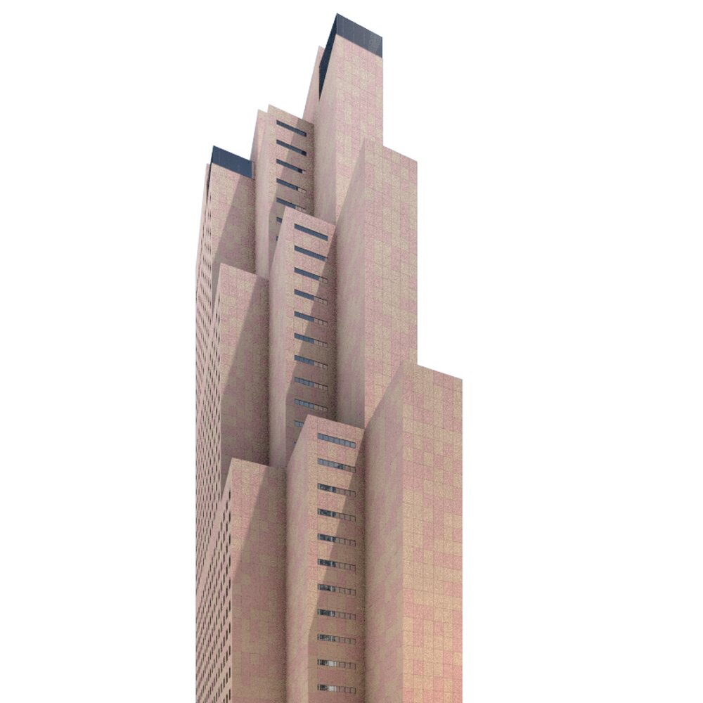 Modern Angular Skyscraper with Staggered Facade Design 3D model ...