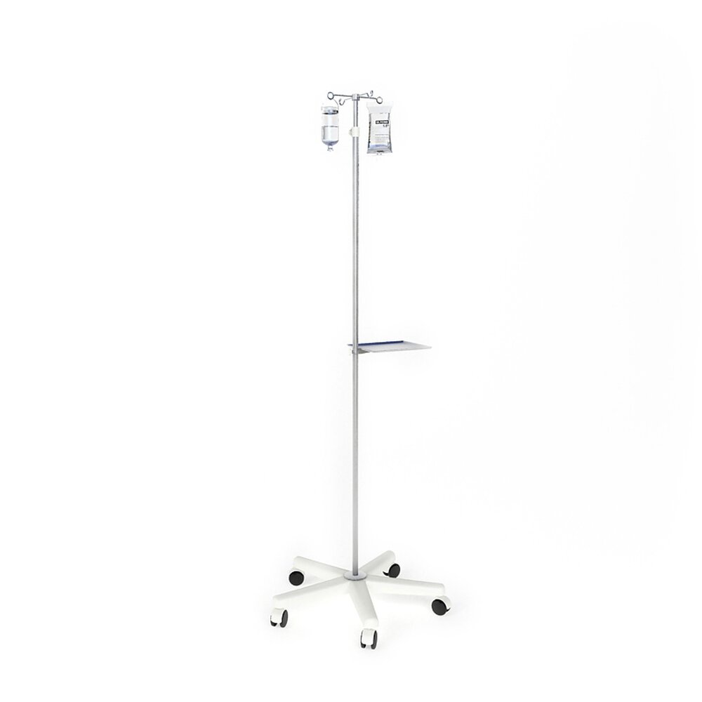 Mobile IV Stand with Adjustable Height 3D model - Download Medical ...