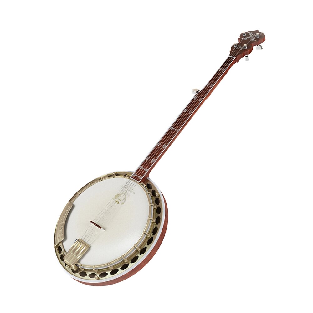 Vintage Wooden Banjo 3D model - Download Musical Instruments on ...