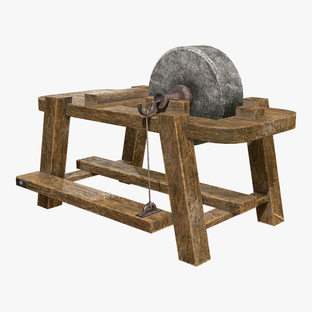 Old Grindstone 1 3D model - Download Tools on 3DModels.org