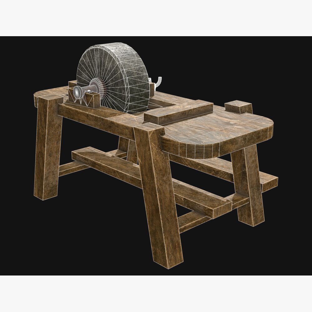 Old Grindstone 1 3D model - Download Tools on 3DModels.org