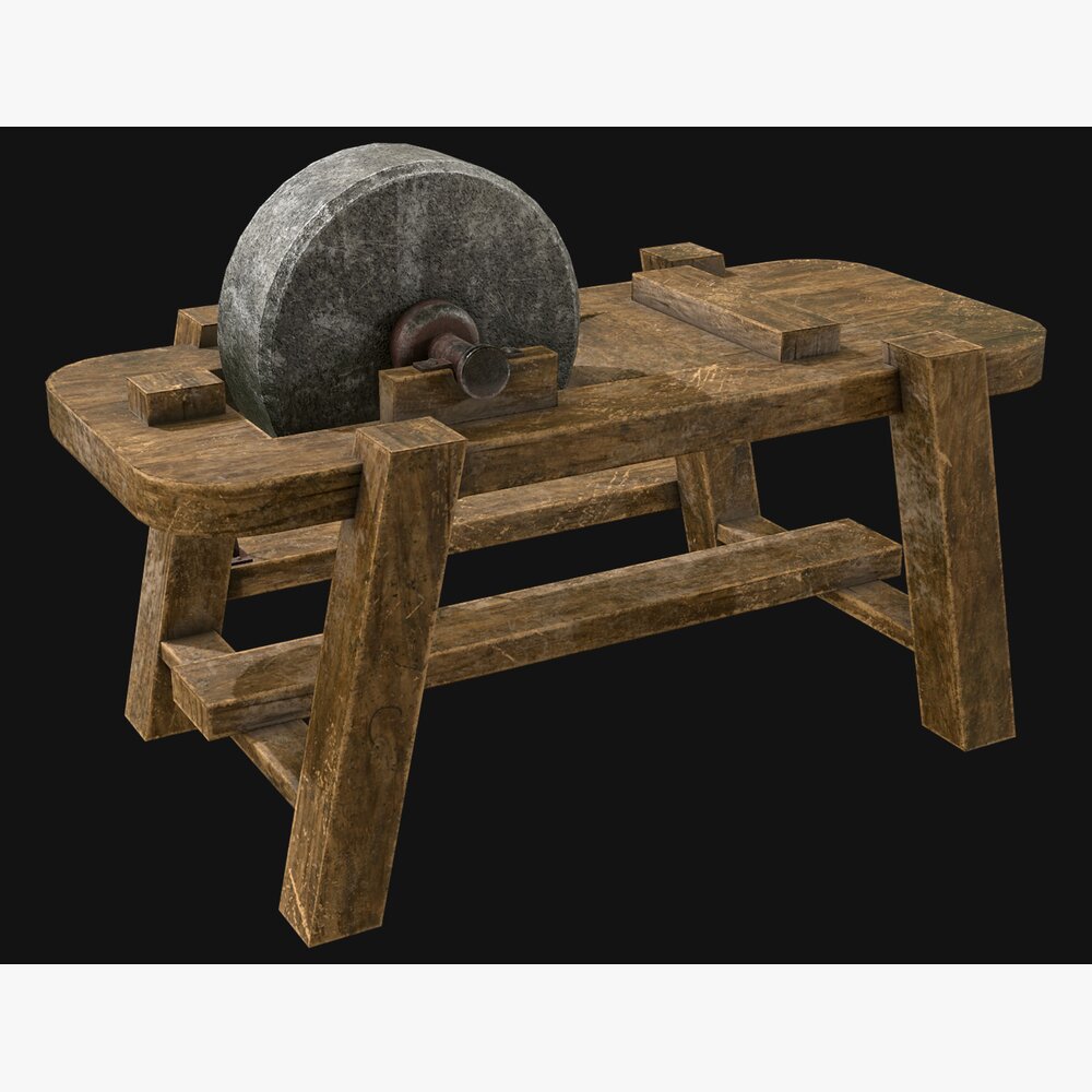Old Grindstone 1 3D model - Download Tools on 3DModels.org