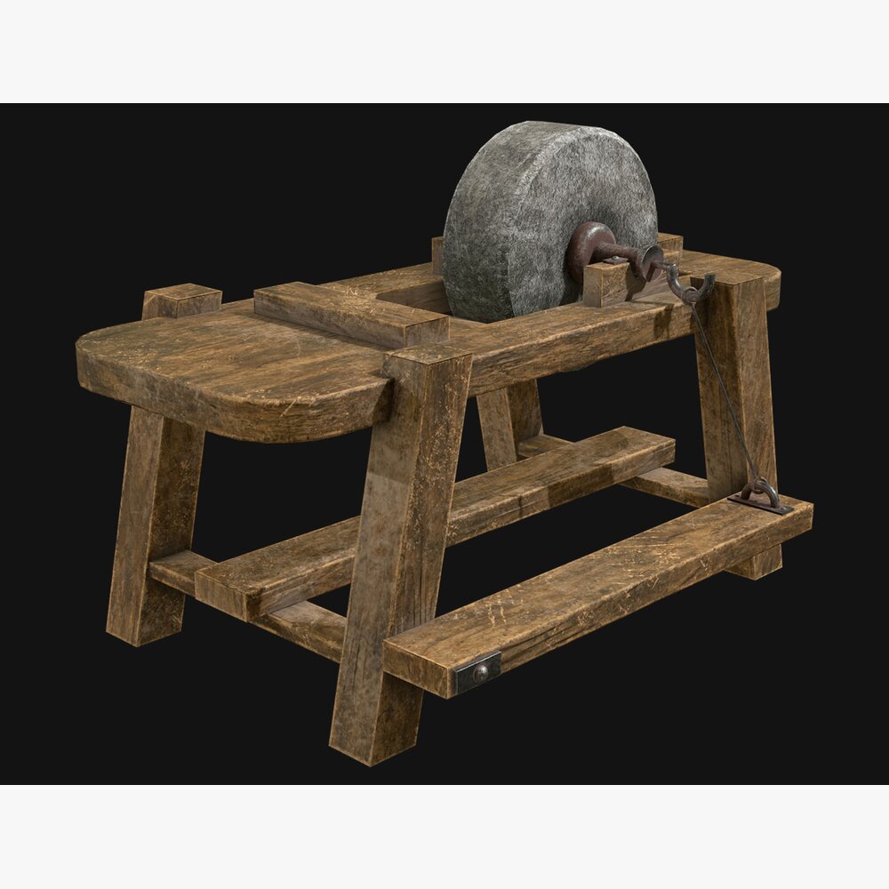 Old Grindstone 1 3D model - Download Tools on 3DModels.org