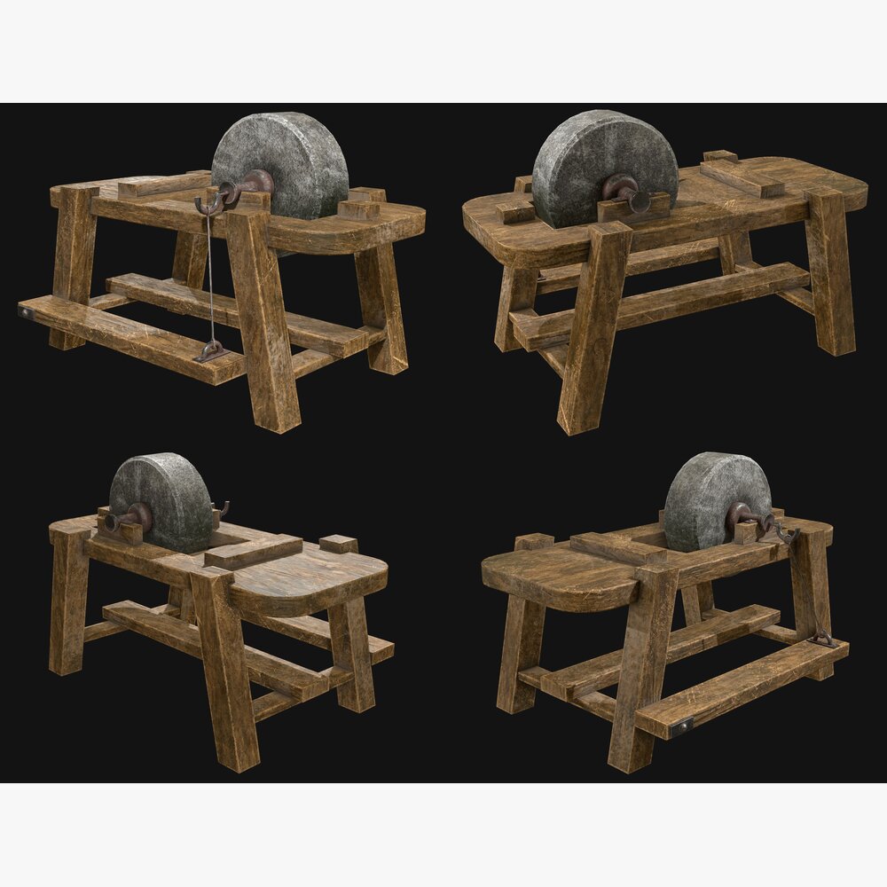 Old Grindstone 1 3D model - Download Tools on 3DModels.org
