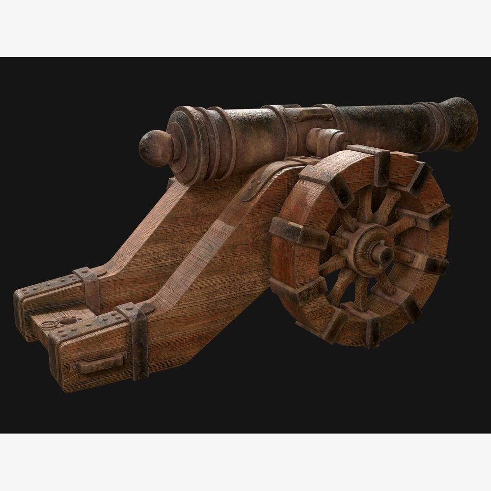 Cannon-2-Old Version 3D model - Download Gun on 3DModels.org
