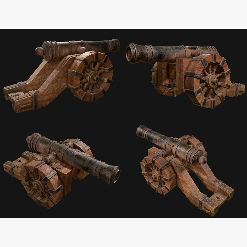Cannon-2-Old Version 3D model - Download Gun on 3DModels.org