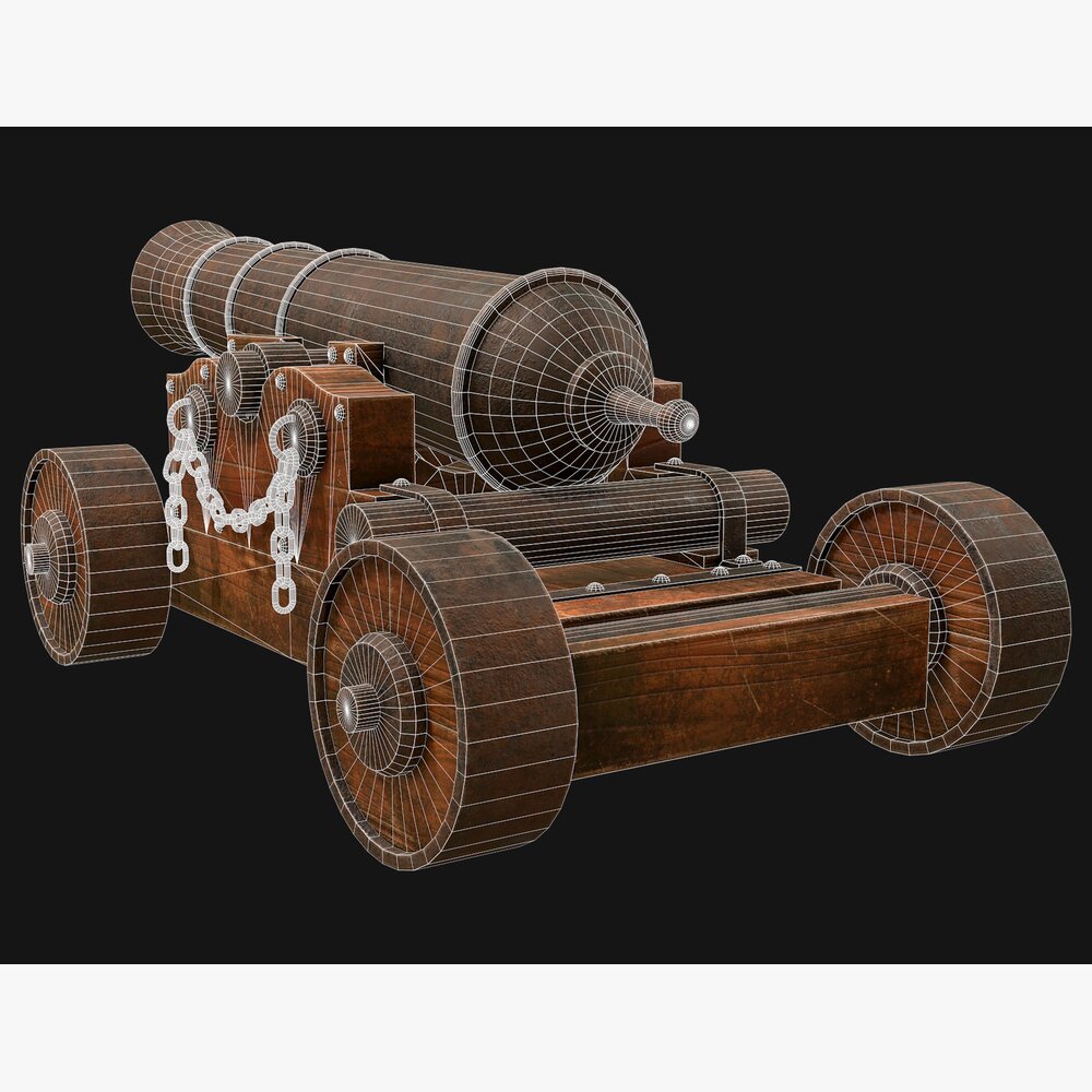 Cannon 4 Old Version 3D model - Download Gun on 3DModels.org