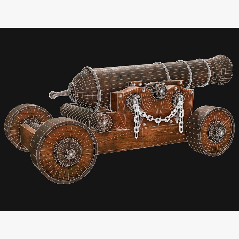 Cannon 4 Old Version 3D model - Download Gun on 3DModels.org