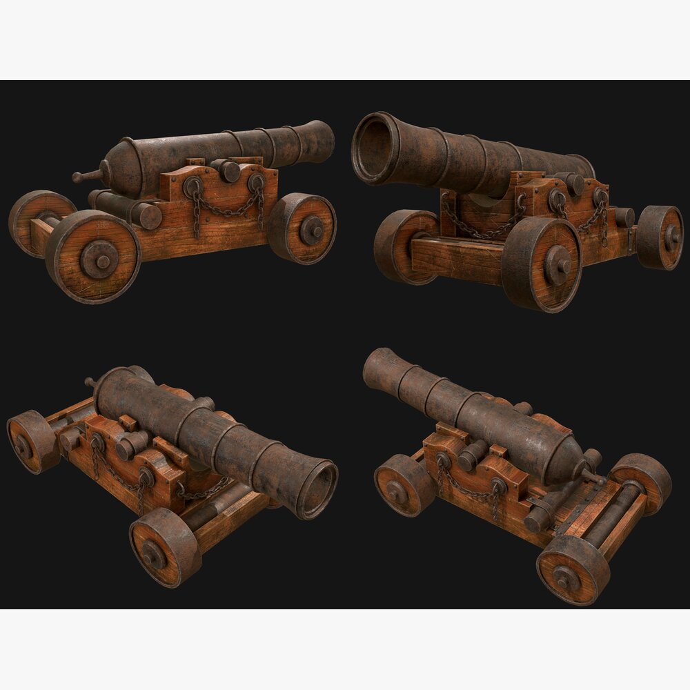 Cannon 4 Old Version 3D model - Download Gun on 3DModels.org