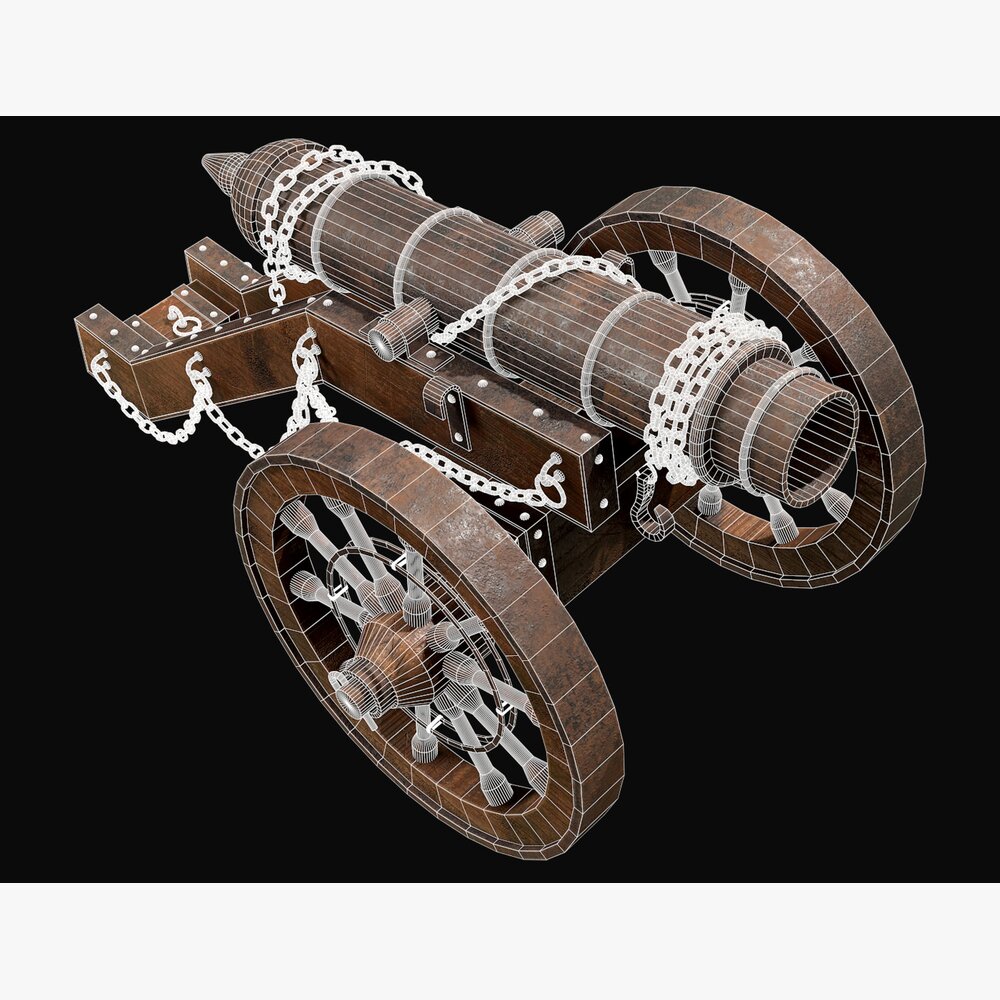 Field Cannon 5 Old Version 3D model - Download Gun on 3DModels.org